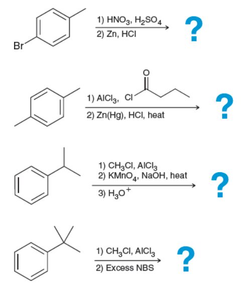Solved Br 1) HNO3, H2SO 2) Zn, HCl 1) AlCl CI D 2) Zn(Hg), | Chegg.com