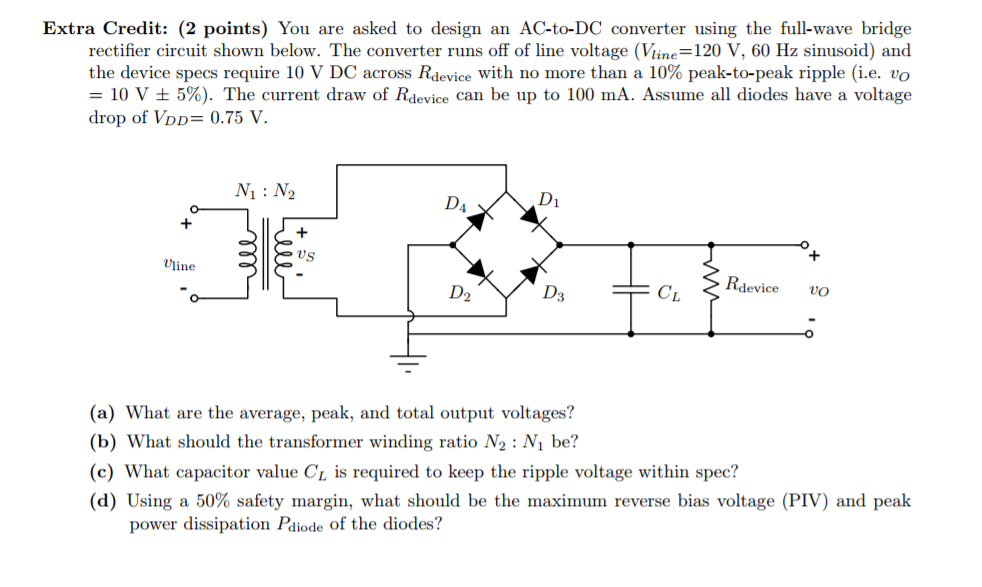 Solved Extra Credit: (2 points) You are asked to design an | Chegg.com