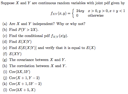 Suppose X and Y are continuous random variables with | Chegg.com