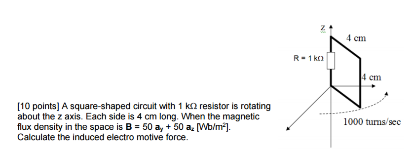 Solved A square-shaped circuit with 1 k Ohm resistor is | Chegg.com