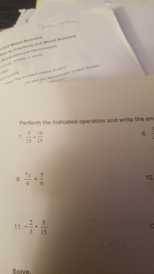 Solved perform the indicated operation and write the answers | Chegg.com