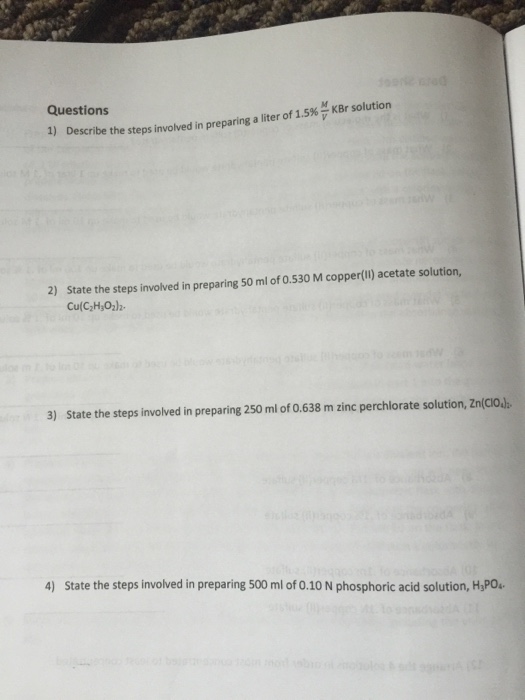 Solved Describe the steps involved in preparing a liter of | Chegg.com