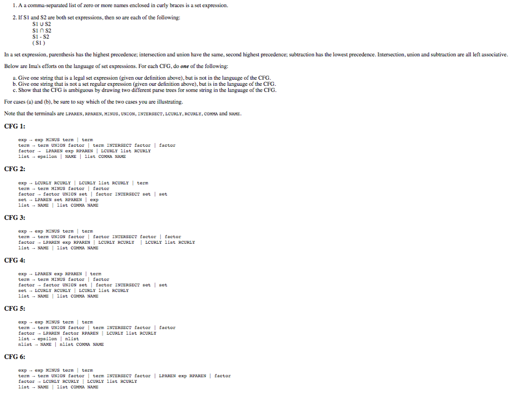 A a comma-separated list of zero or more names | Chegg.com