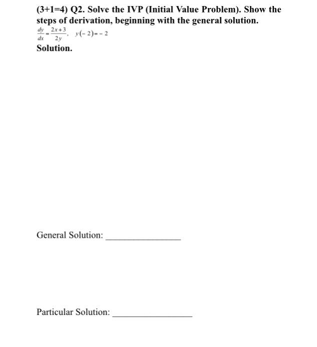 Solved Solve the IVP (Initial Value Problem). Show the steps | Chegg.com