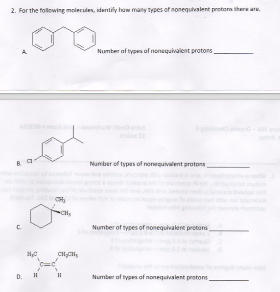 Solved identify how many nonequivalent protons I get A. | Chegg.com