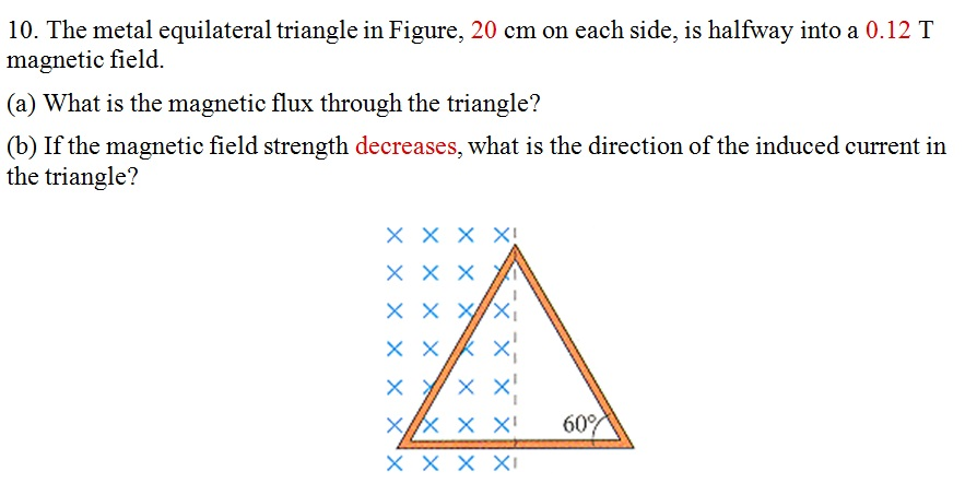 Solved The metal equilateral triangle in Figure, 20 cm on | Chegg.com