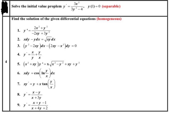 Solved Solve the initial value proplem y = 3x^2/3y2 - 4. | Chegg.com