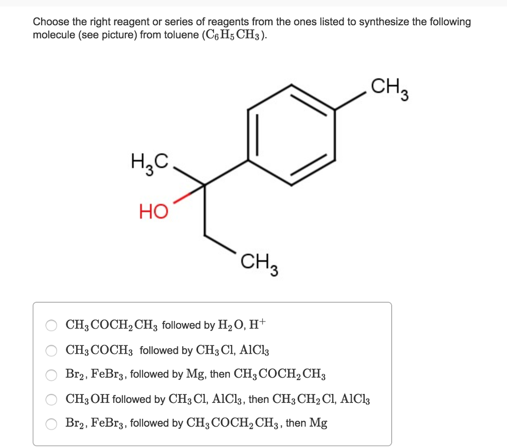 Solved Choose the right reagent or series of reagents from | Chegg.com