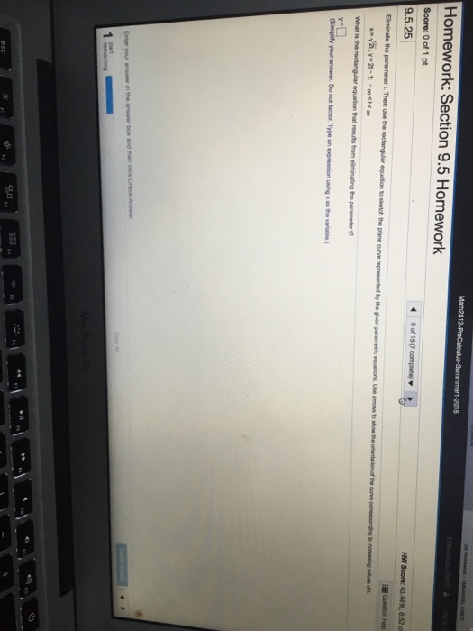 Solved Eliminate the parameter t. Then use the rectangular | Chegg.com