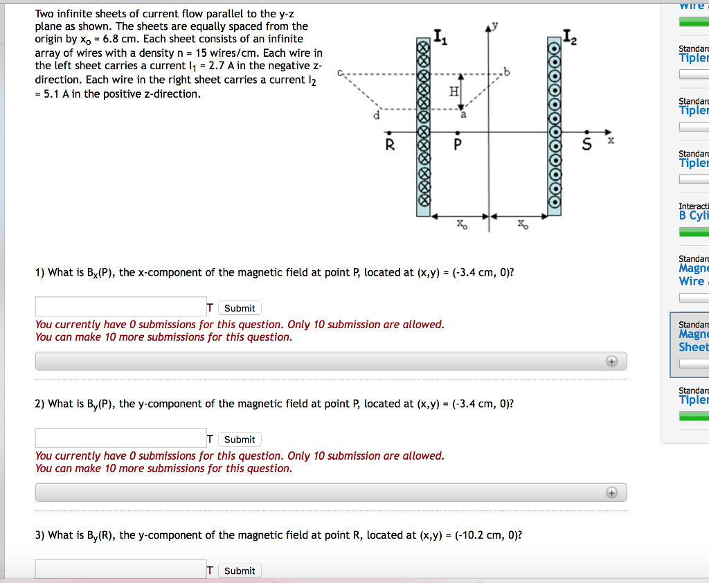 Solved Two infinite sheets of current flow parallel to the | Chegg.com