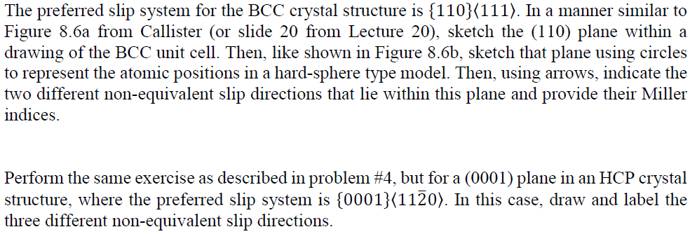 Example: In FCC, the general 111 110) combination is | Chegg.com