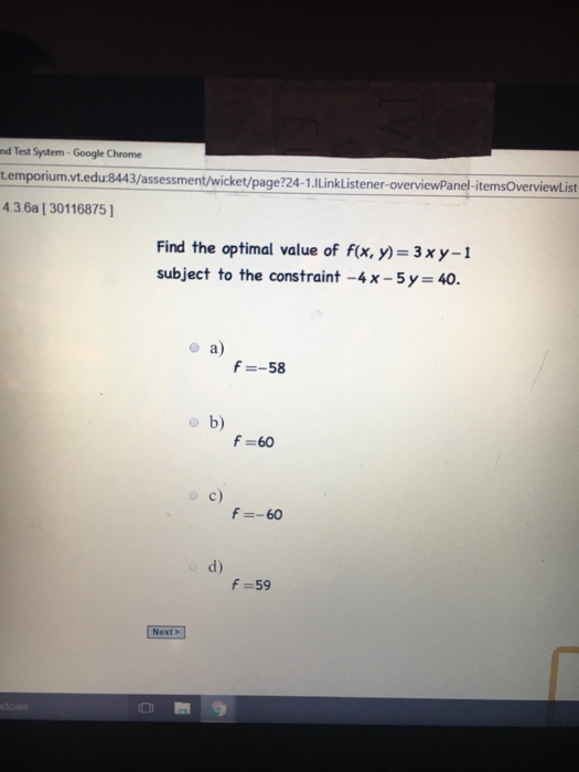 Solved Find The Optimal Value Of F X Y 3xy 1 Subject