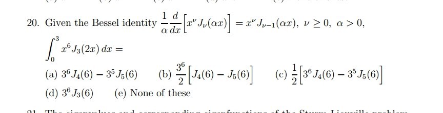 Solved 1 d 20. Given the Bessel | Chegg.com
