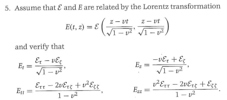 Solved 5. Assume that & and E are related by the Lorentz | Chegg.com
