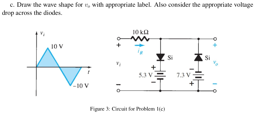 Solved c. Draw the wave shape for vo with appropriate label. | Chegg.com