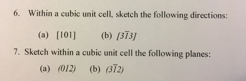 Solved Within a cubic unit cell, sketch the following | Chegg.com