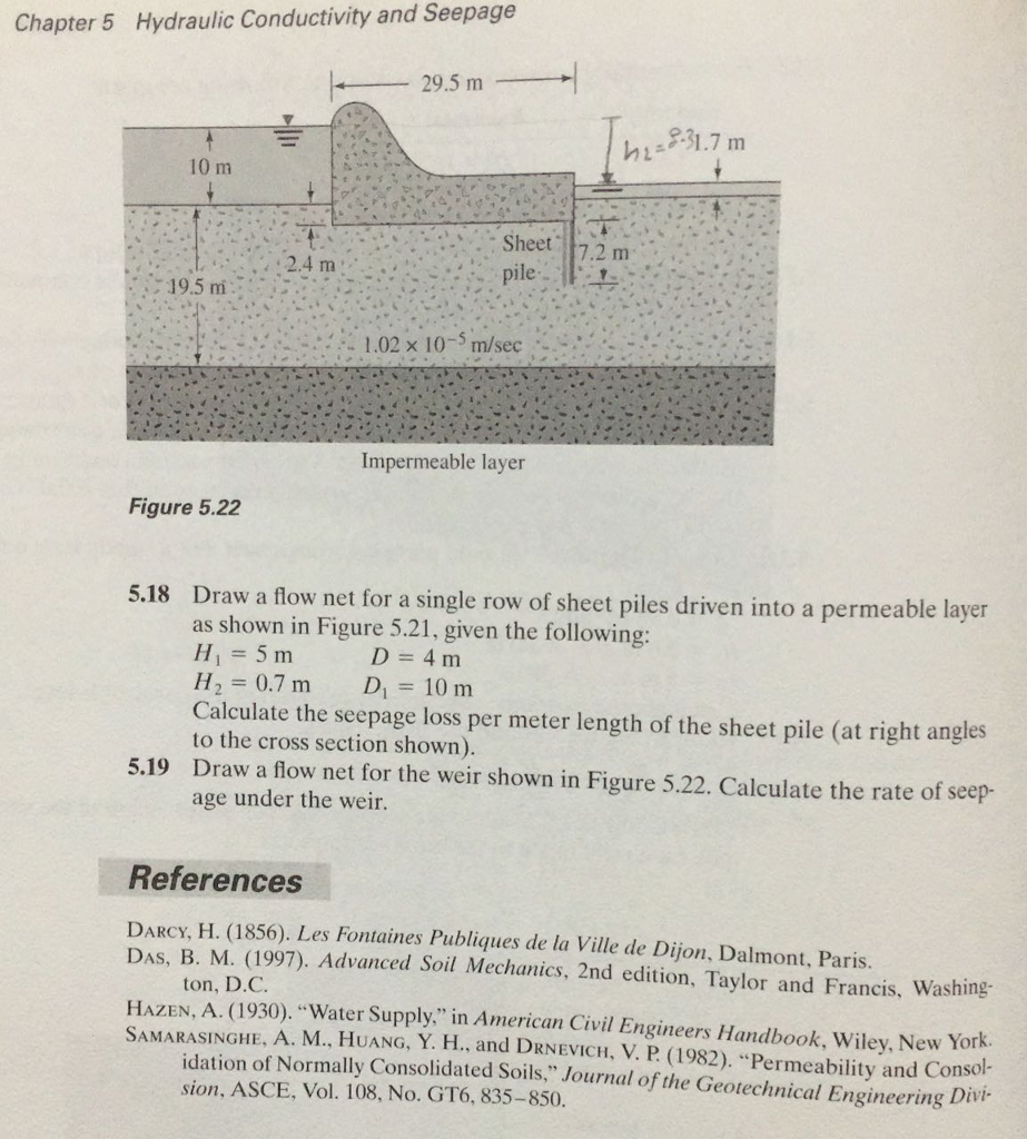 Solved Quistion 5.19 ,Calculate the uplift pressure under | Chegg.com