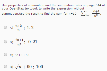 Solved Use properties of summation and the summation rules | Chegg.com
