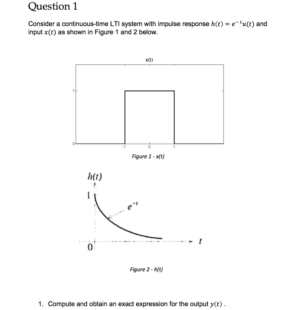Solved Question 1 Consider A Continuous Time Lti System With 2649