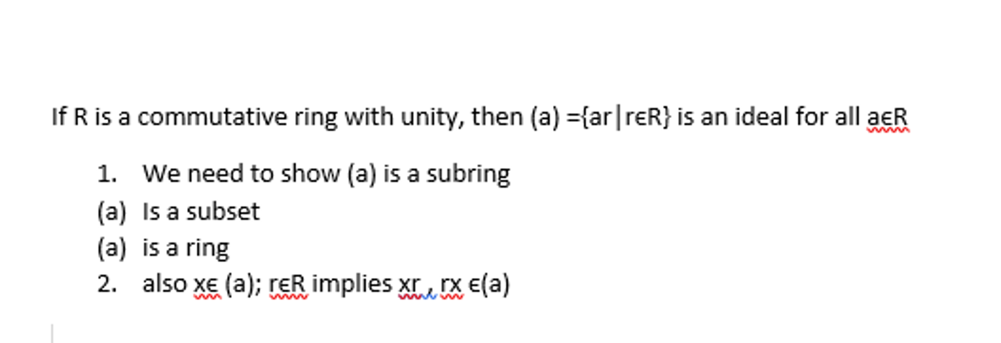 Solved If R Is A Commutative Ring With Unity Then A Ar 