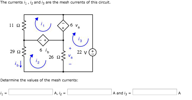 Solved The currents i1, i2 and i3 are the mesh currents of | Chegg.com