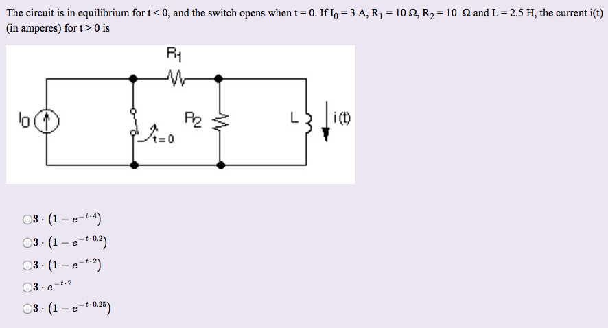 Solved The circuit is in equilibrium for t