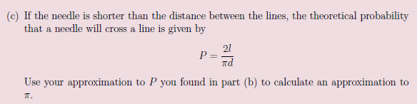 Solved Buffon's needle problem is a famous problem which | Chegg.com