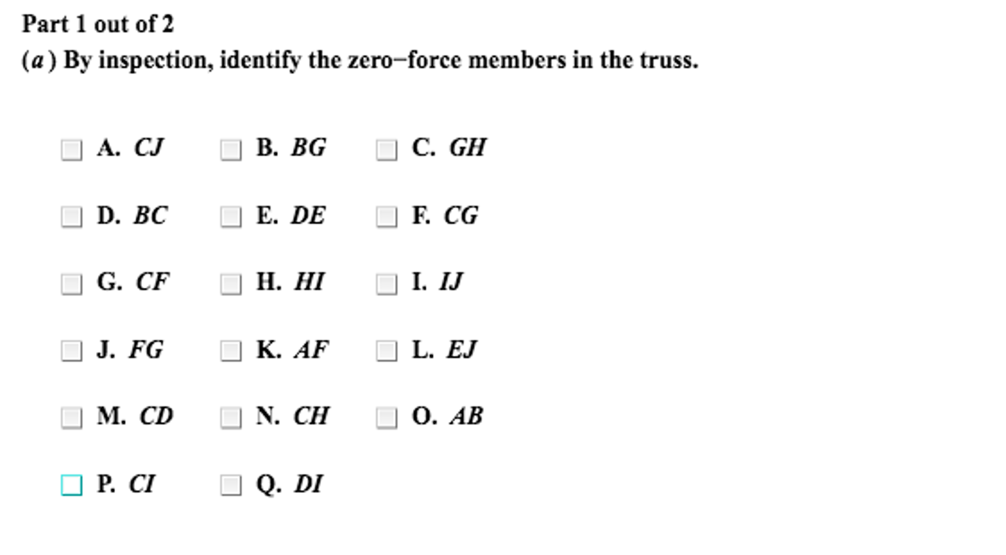 Solved Determine the zero force vectors. | Chegg.com