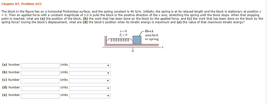 Solved Chapter 07, Problem 033 The block in the figure lies | Chegg.com