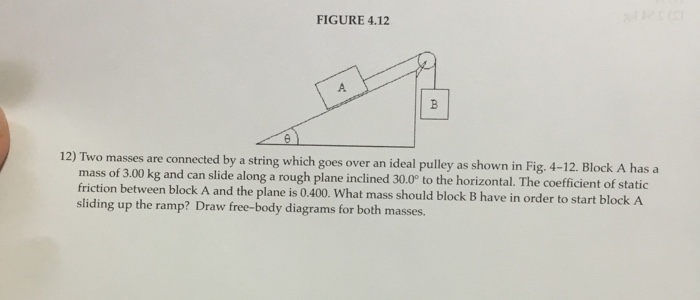 Solved Two masses are connected by a string which goes | Chegg.com