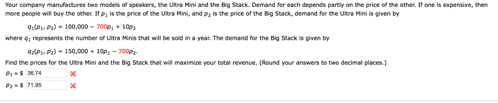 Solved Your company manufactures two models of speakers, the | Chegg.com