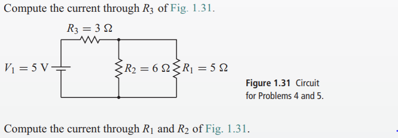 Solved Compute the current through R_3 of Fig. 1.31. | Chegg.com