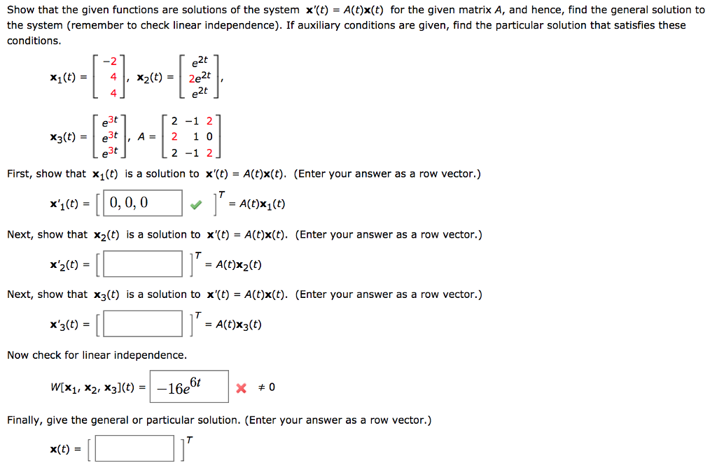 Solved Show that the given functions are solutions of the | Chegg.com
