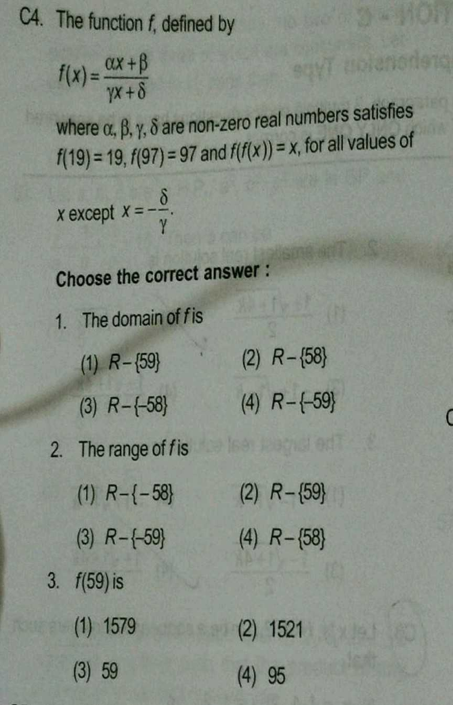 Solved C4. The function f, defined by ?? + where ?, ?, Y, ? | Chegg.com