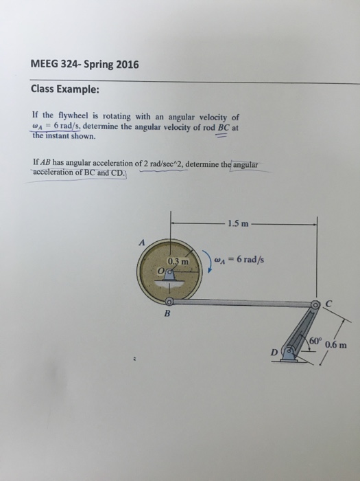Solved If The Flywheel Is Rotating With An Angular Velocity 