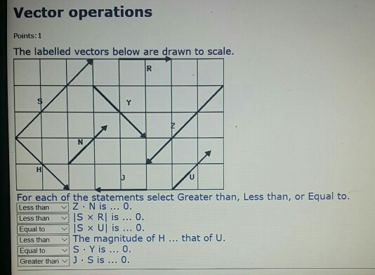 Solved Vector operations Points: 1 The labelled vectors | Chegg.com