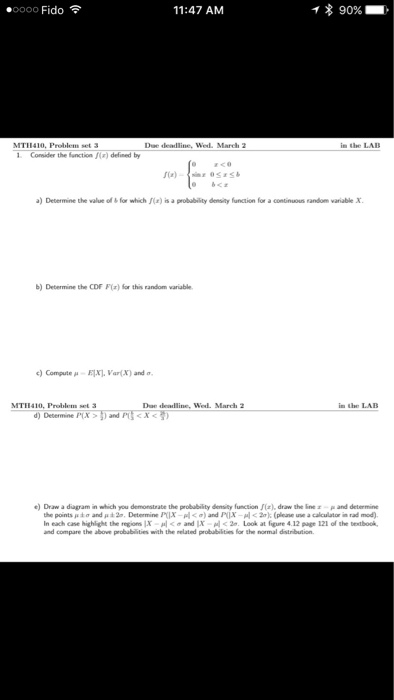 Solved Consider the function f(x) defined by a) Determine | Chegg.com
