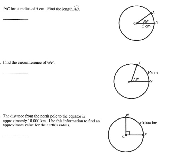 Solved OC has a radius of 5 cm. Find the length AB. 360 5 cm | Chegg.com
