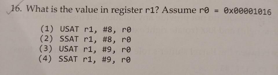 Solved _16. What is the value in register r1? Assume r0 = | Chegg.com
