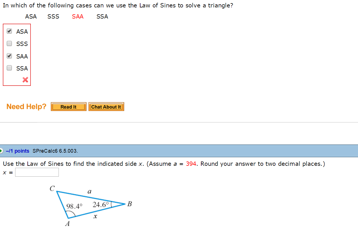 Solved Solve the triangle using the Law of Sines. (Assume c | Chegg.com