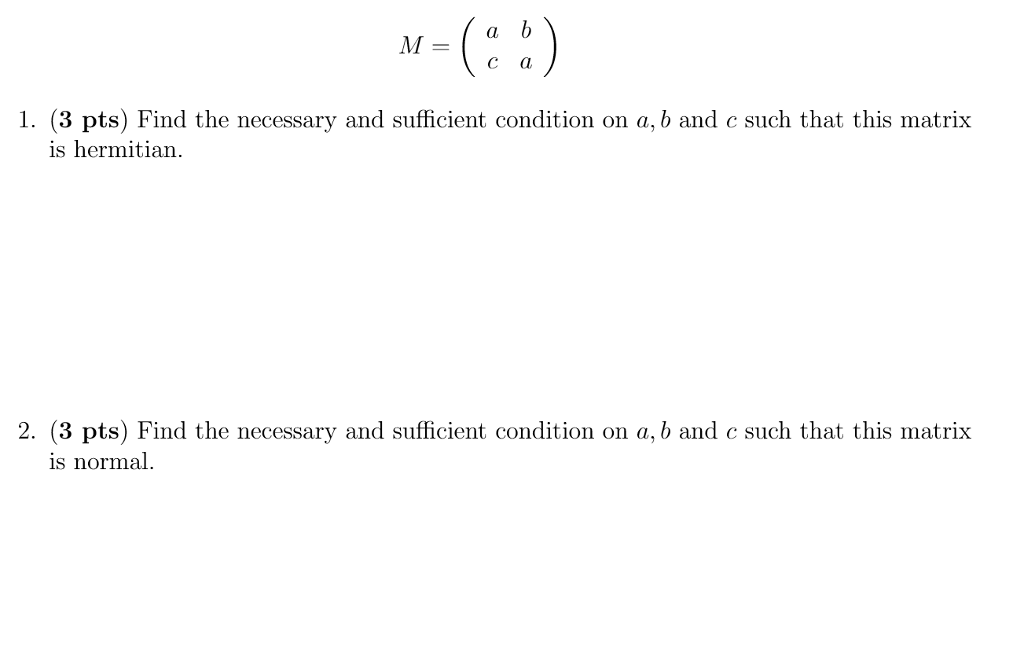 Solved M a C B A Find The Necessary And Sufficient Chegg
