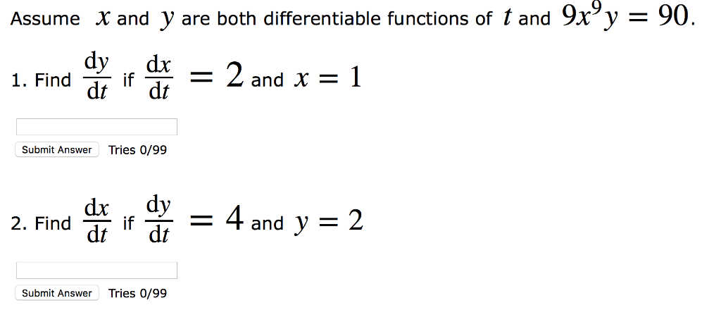 Solved Assume X and y are both differentiable functions of t | Chegg.com
