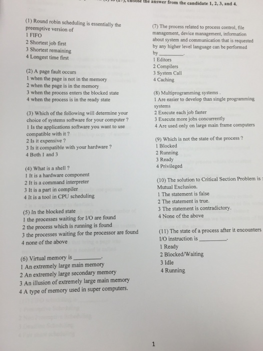 Solved Round robin scheduling is essentially the preemptive | Chegg.com