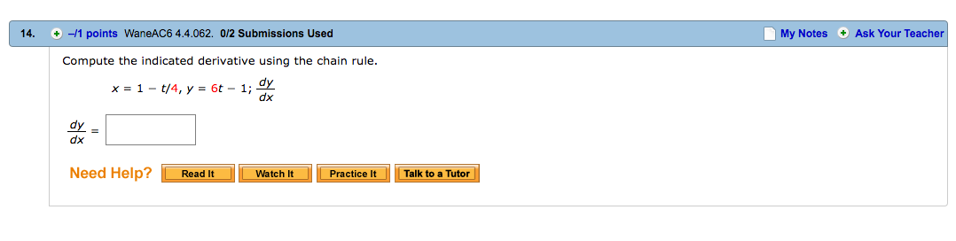 Solved Compute the indicated derivative using the chain | Chegg.com