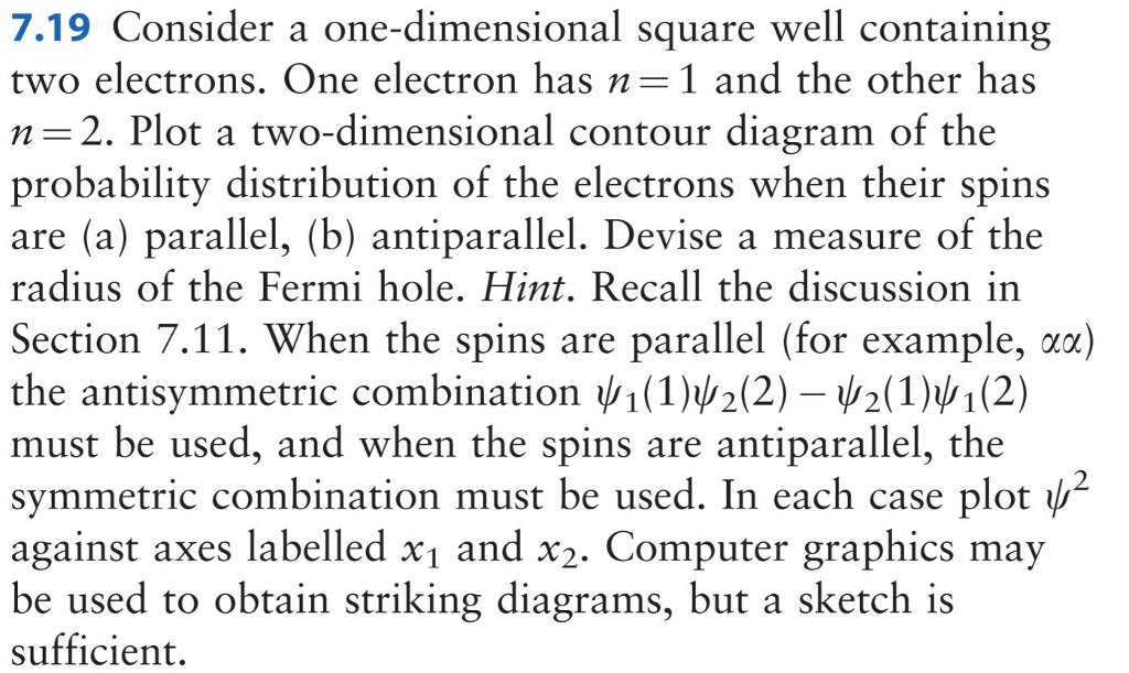 Solved Consider a one-dimensional square well containing two | Chegg.com