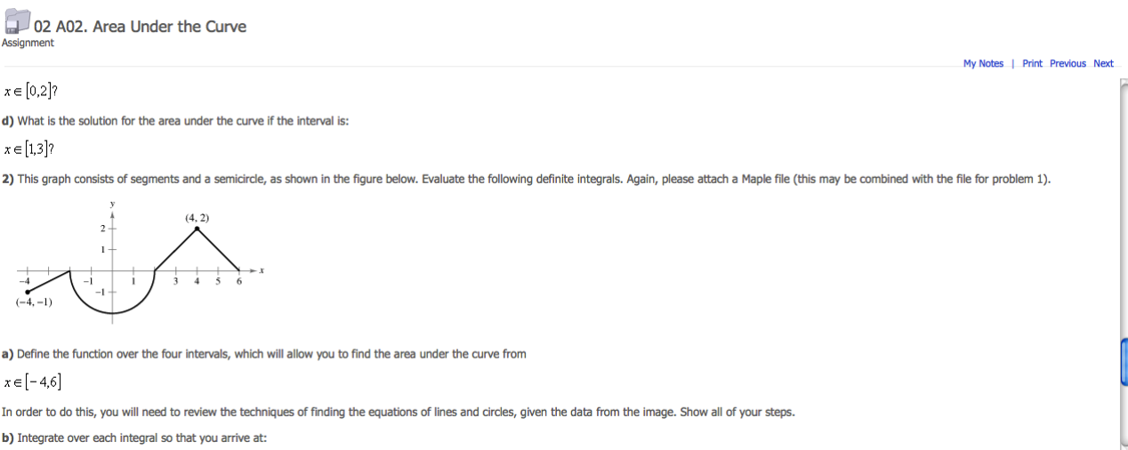 Solved x [0,2]? What is the solution for the area under | Chegg.com