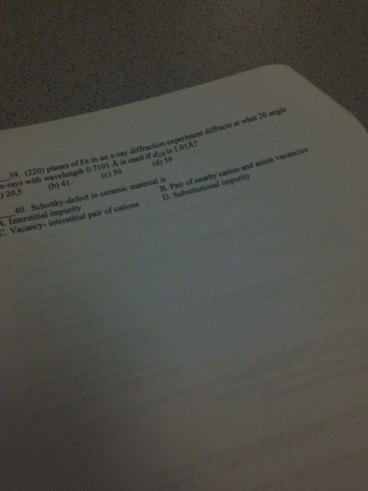 Solved planes of Fe in an x-ray diffraction experiment | Chegg.com