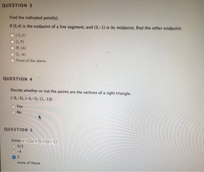 Solved If (5,4) is the endpoint of a line segment, and | Chegg.com
