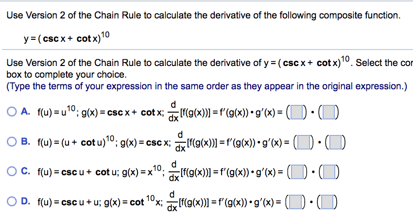 Solved Use Version 2 of the Chain Rule to calculate the | Chegg.com