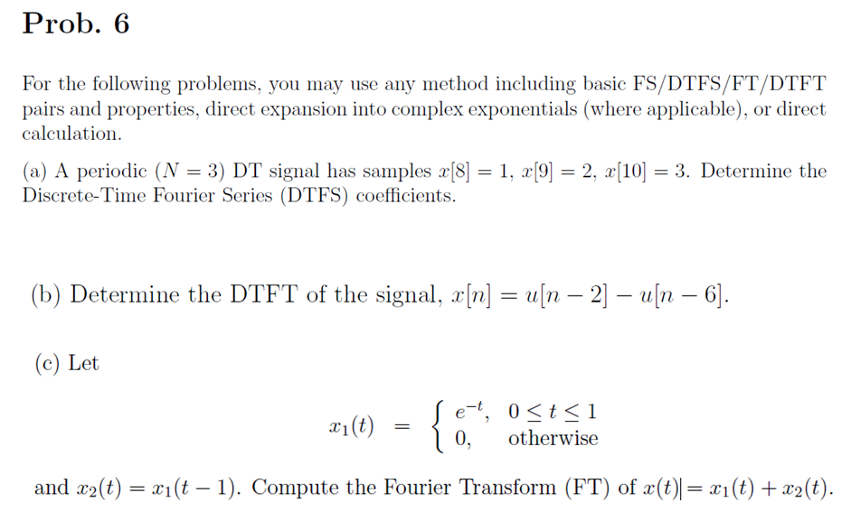 Solved For the following problems, you may use any method | Chegg.com
